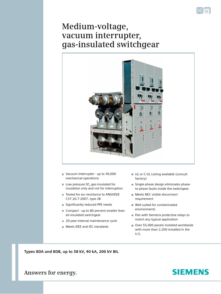 Ansi MV Gis 8dadb Flyer en | PDF | Siemens | Volt