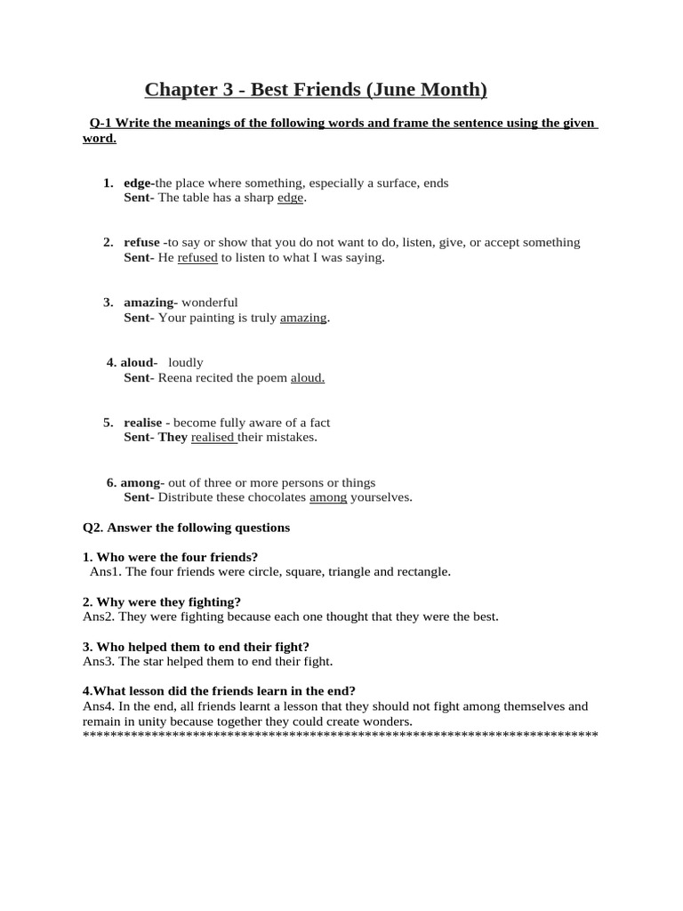 Chapter 3 Best Friends | PDF