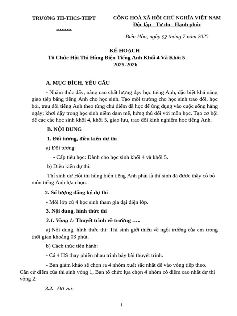 KH - Hoi - Thi - HBTA - Khoi 4 - Khoi 5 - 25-26. (1) Docx | PDF