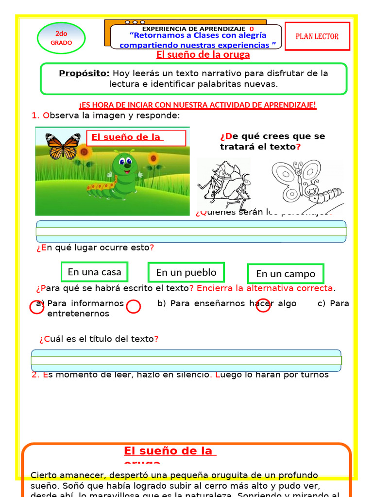 Ficha 23 de Marzo - 2do-Plan Lector | PDF