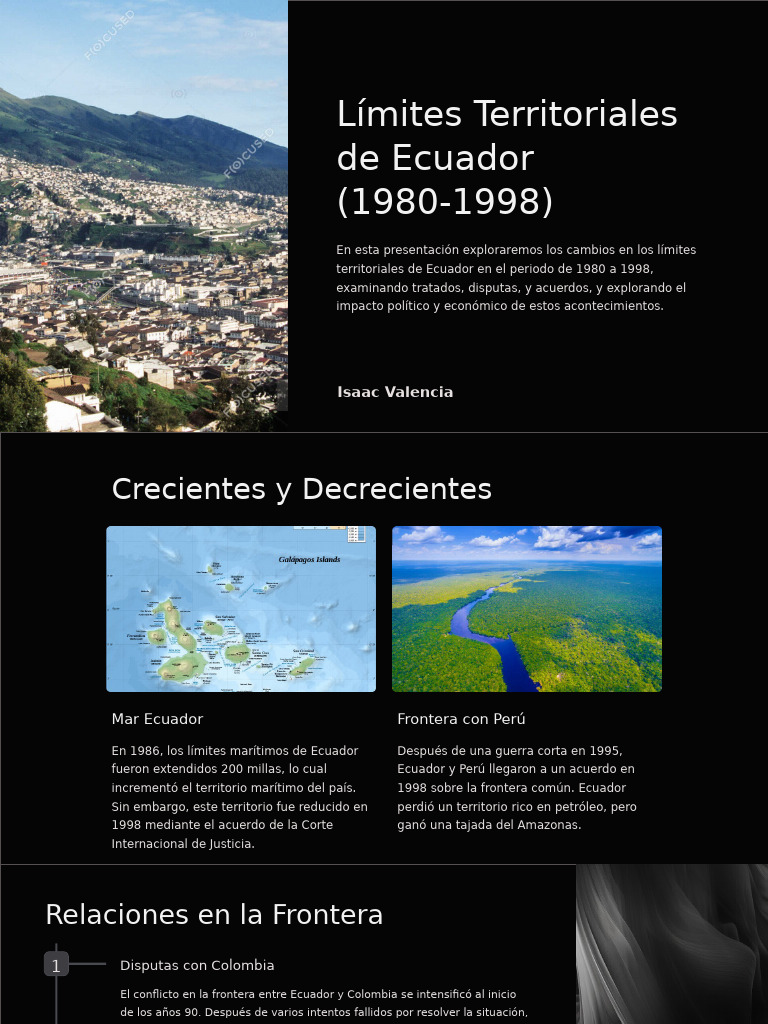 Cambios en Los Limites Territoriales de Ecuador 1980 1998 | PDF ...