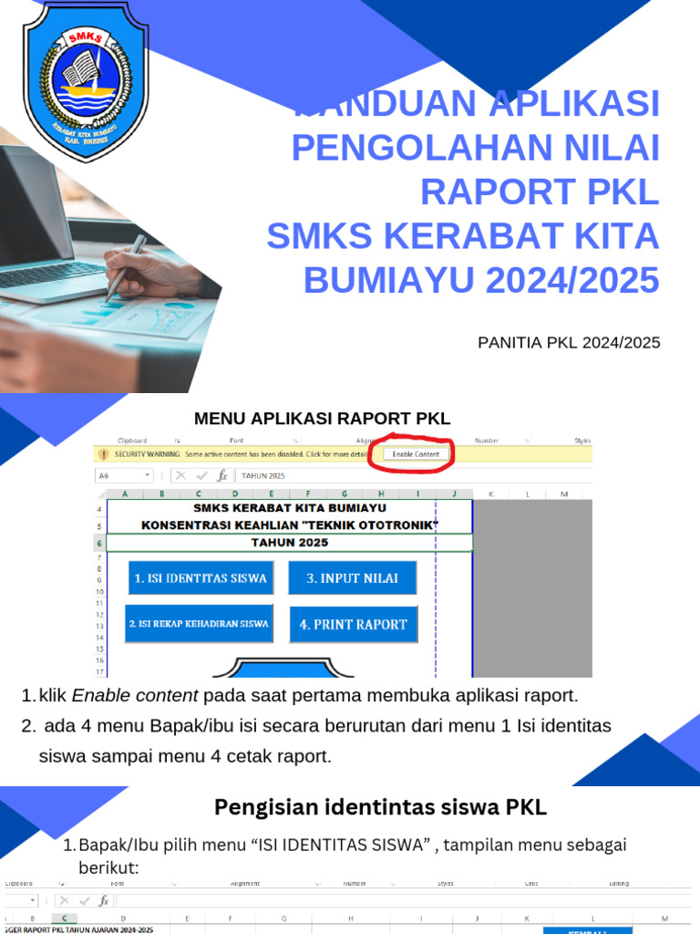 Panduan Aplikasi Raport PKL 2024/2025 | PDF