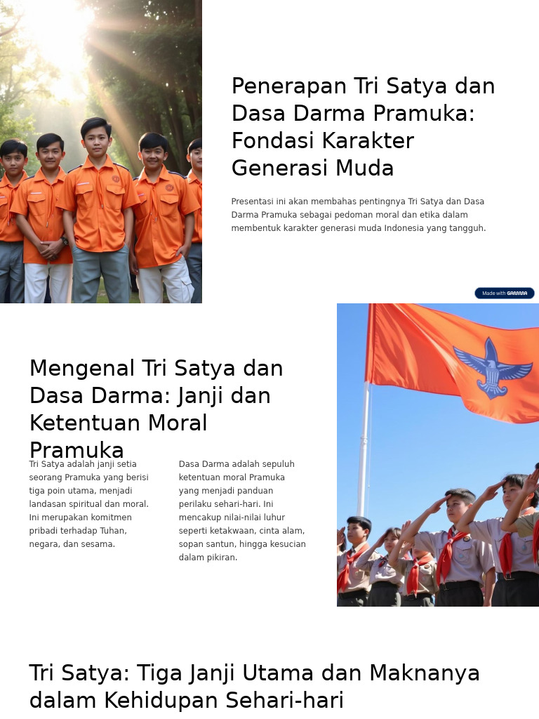 Penerapan Tri Satya dalam Kehidupan Pramuka | PDF