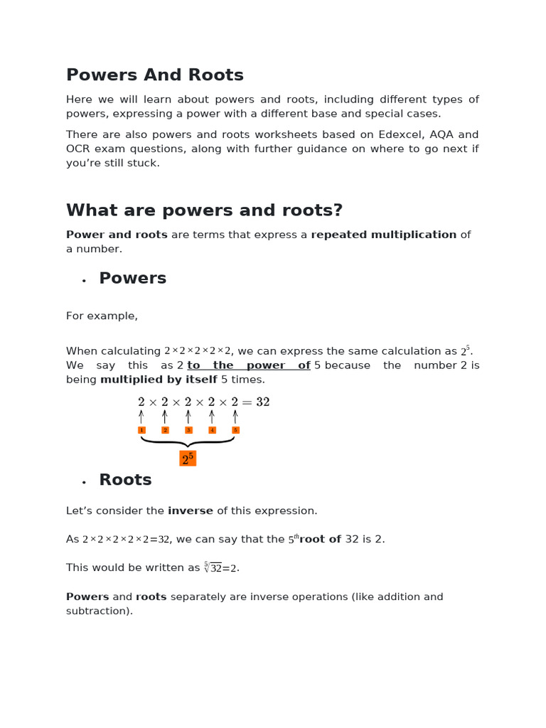 Square Roots and Cubic Roots | PDF