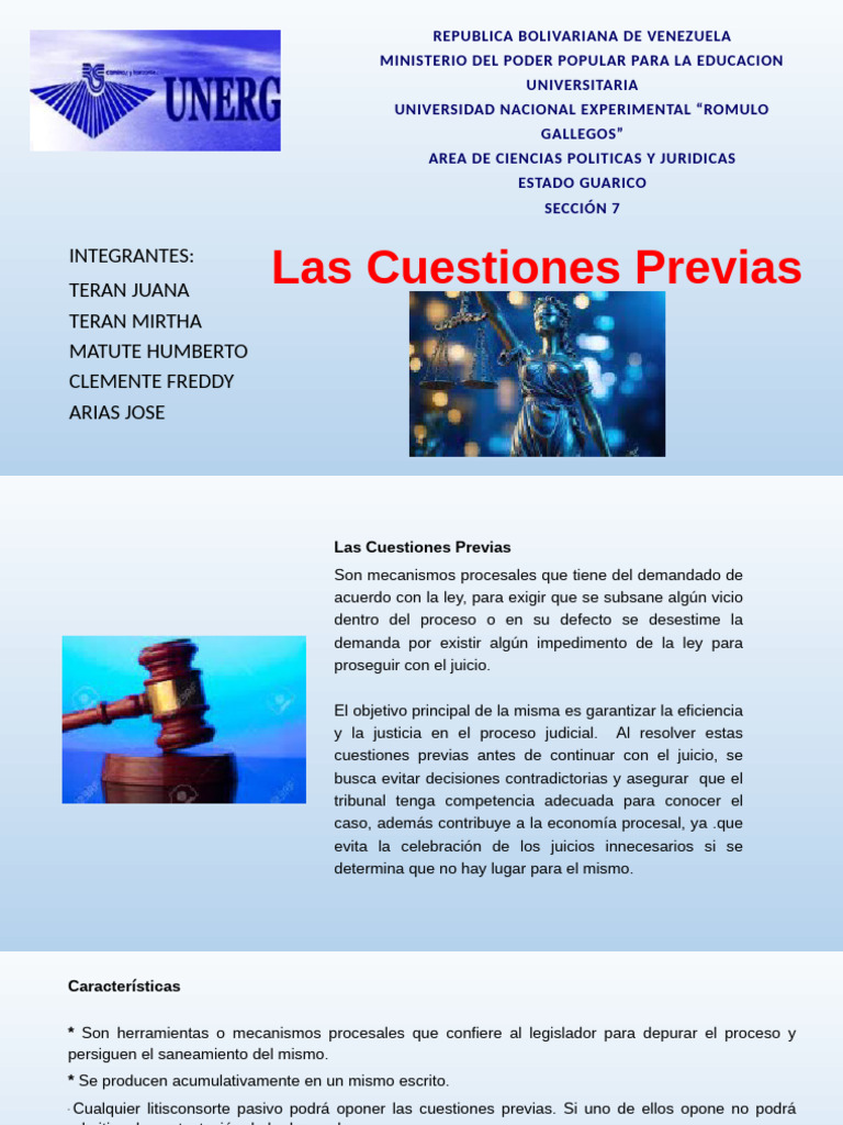 Cuestiones Previas en el Proceso Judicial | PDF | Demanda judicial ...