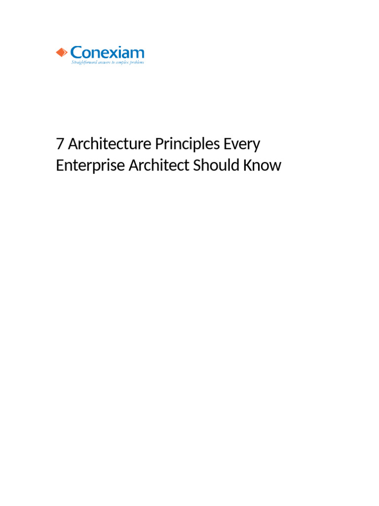 7 Key Architecture Principles for Architects | PDF | Enterprise ...