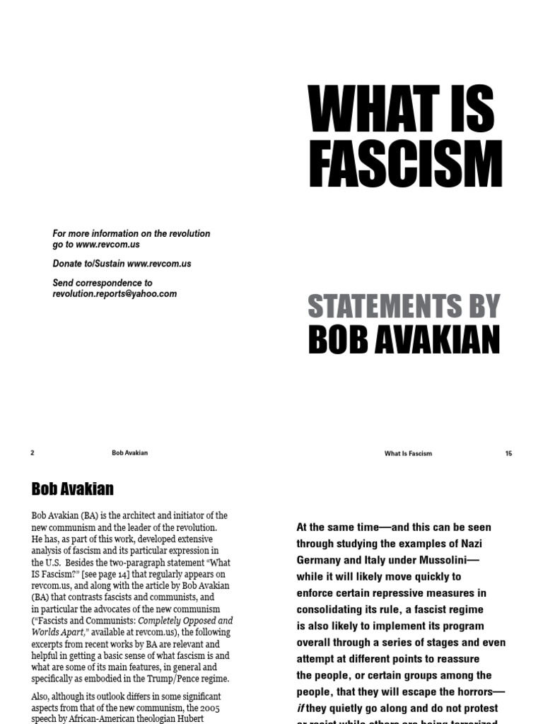 Avakian, Bob - What Is Fascism | PDF | Fascism | Communism