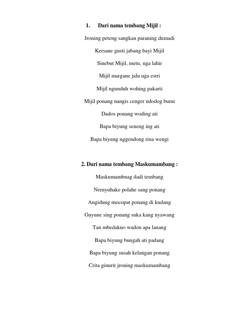 Kumpulan Mocopat | PDF