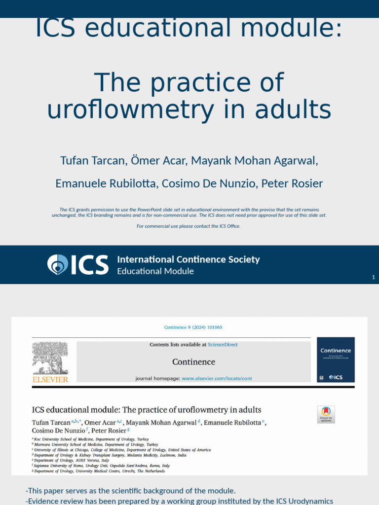 Uroflowmetry ICS Educational Module | PDF | Urination | Urology