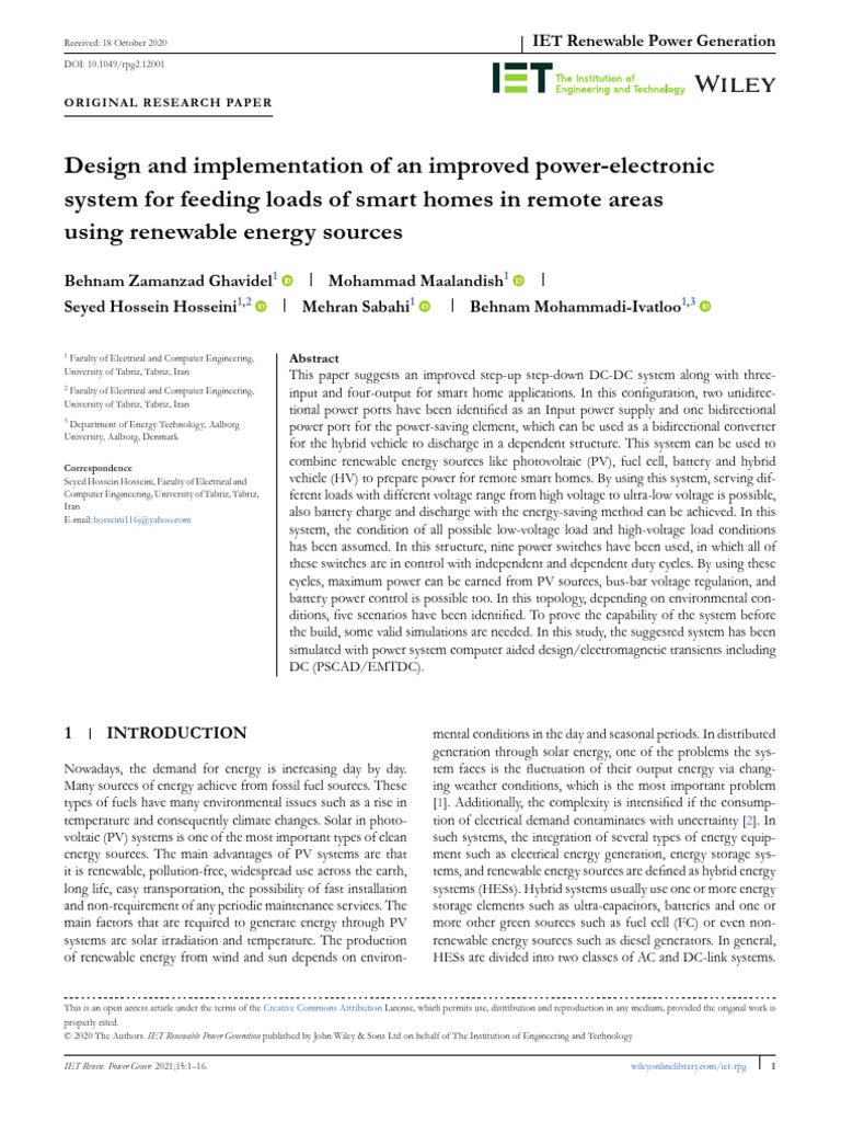 Design and Implementation of An Improved Power-Electronic System | PDF ...