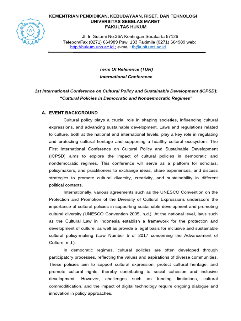 Term of Reference English | PDF | Sustainability | Sustainable Development