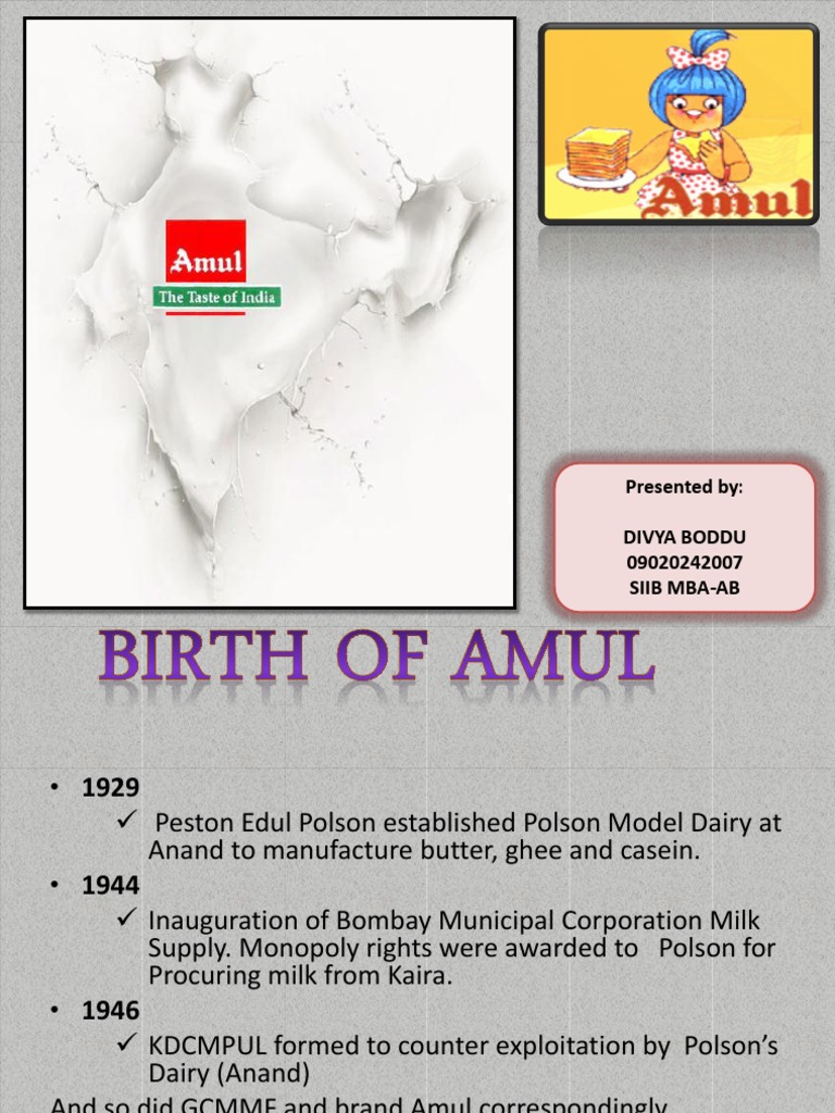 Amul Dairy: Growth, Strategy, and Global Expansion | PDF | Dairy ...