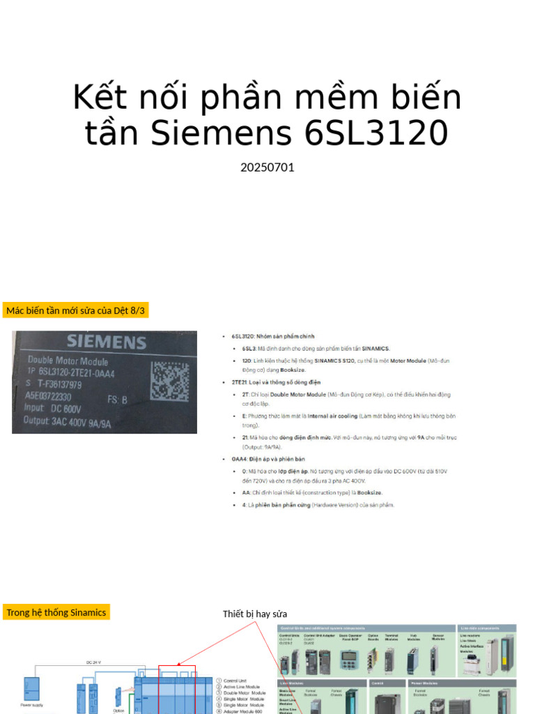 Ket Noi Phan Mem Bien Tan Siemens 6SL3120 20250701 | PDF