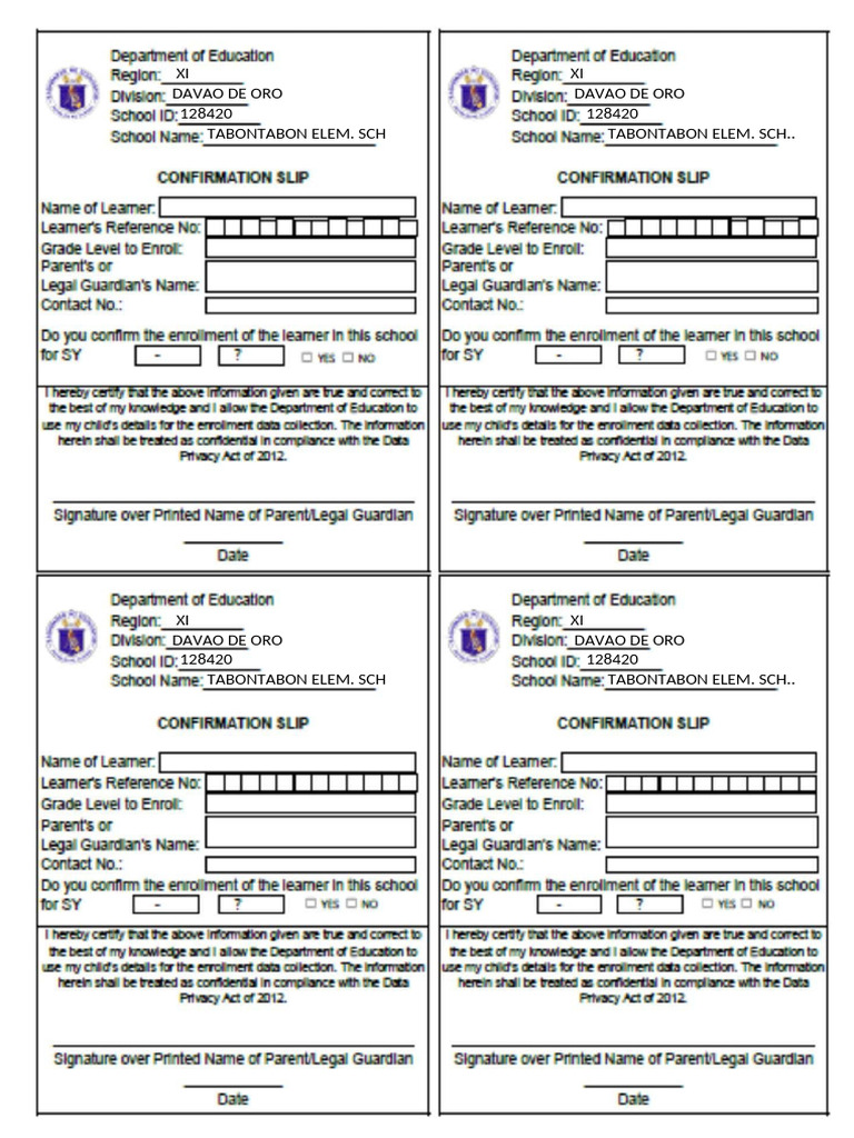 Confirmation Slip | PDF