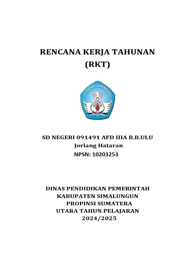 Rencana Kerja Tahunan SD 2024/2025 | PDF