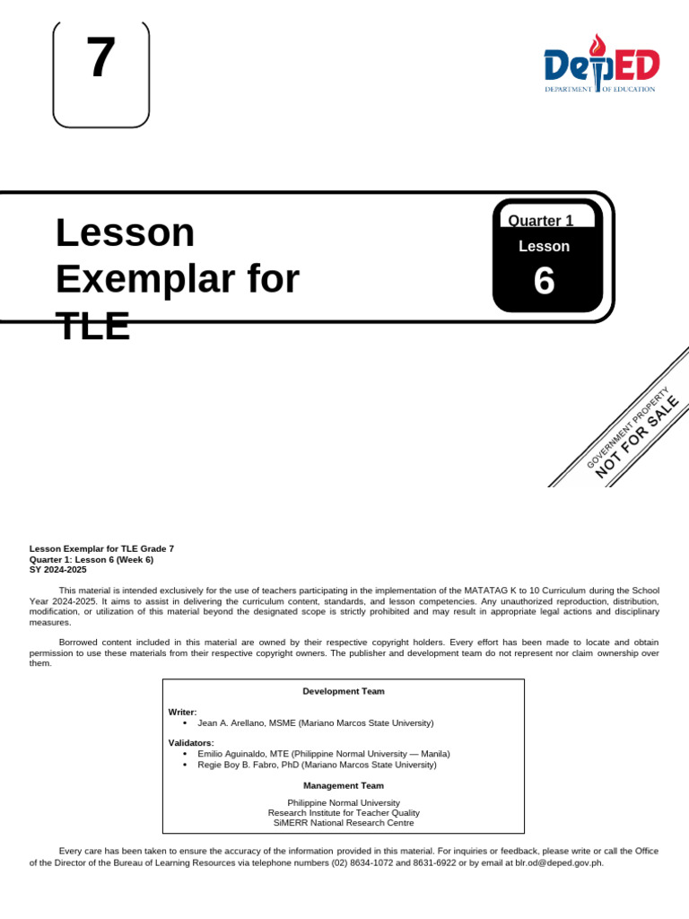 Q1 LE TLE 7 Lesson 6 Week 6 | PDF | Page Layout | Microsoft Power Point