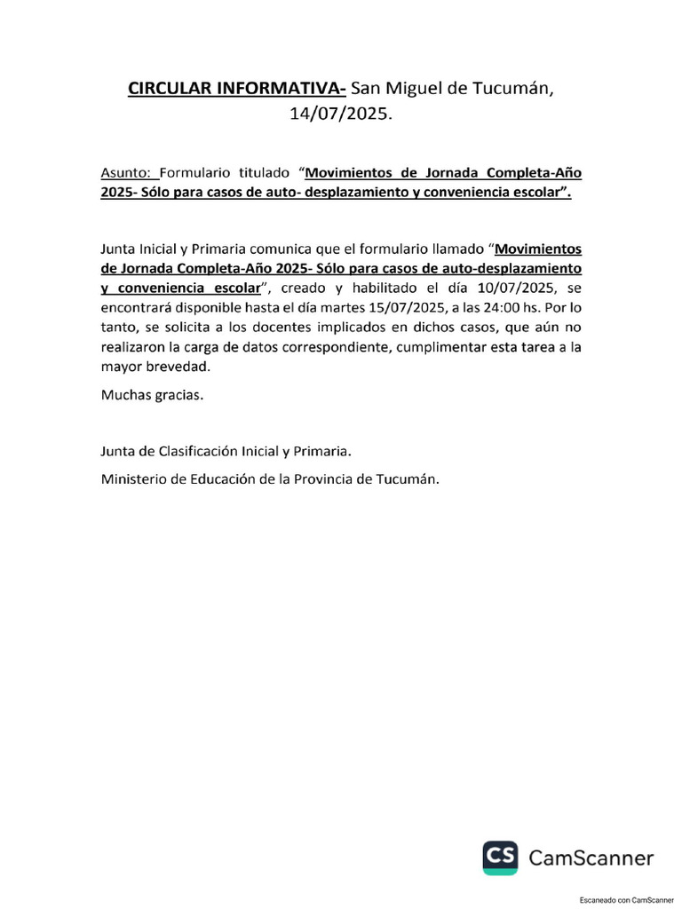 Circular Informativa 14-07-2025 | PDF