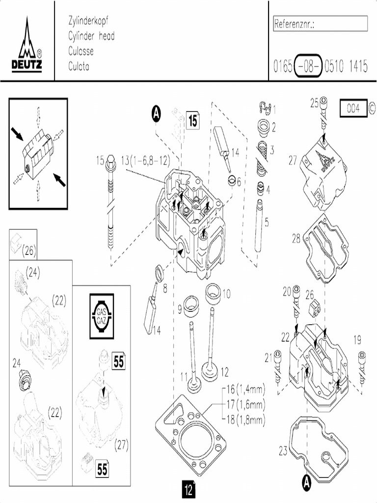Cylinder Head Engine Deutz 1015 | PDF