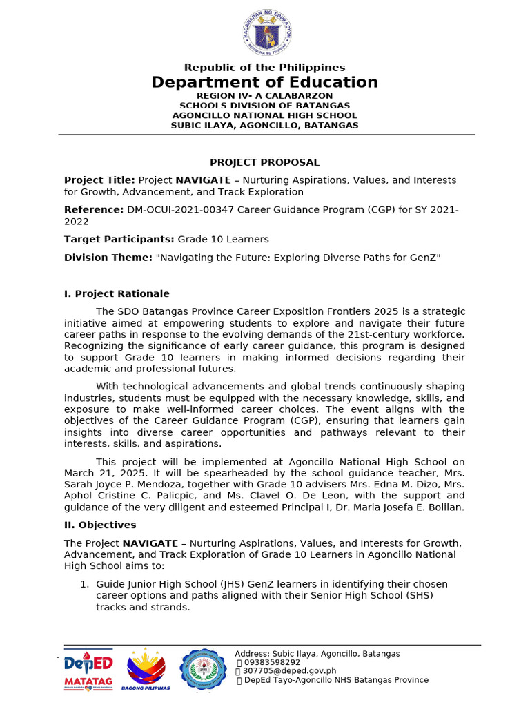 Career Guidance Project NAVIGATE 2025 | PDF