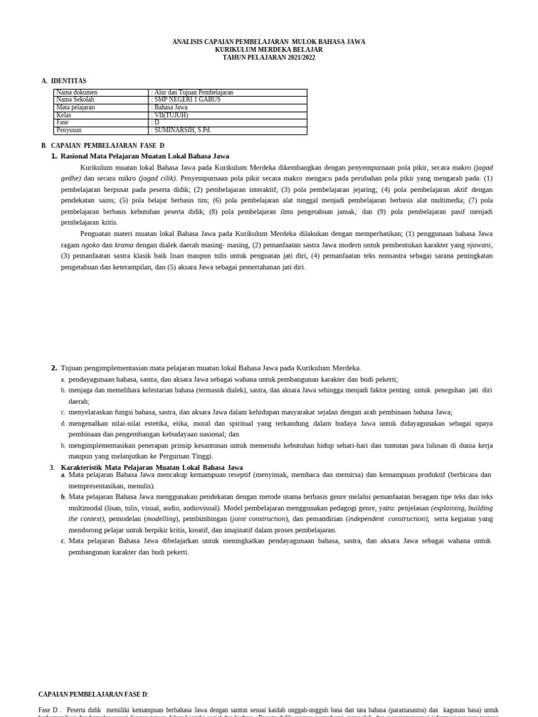 ACP TP ATP Kelas VII Terbaru Edit | PDF