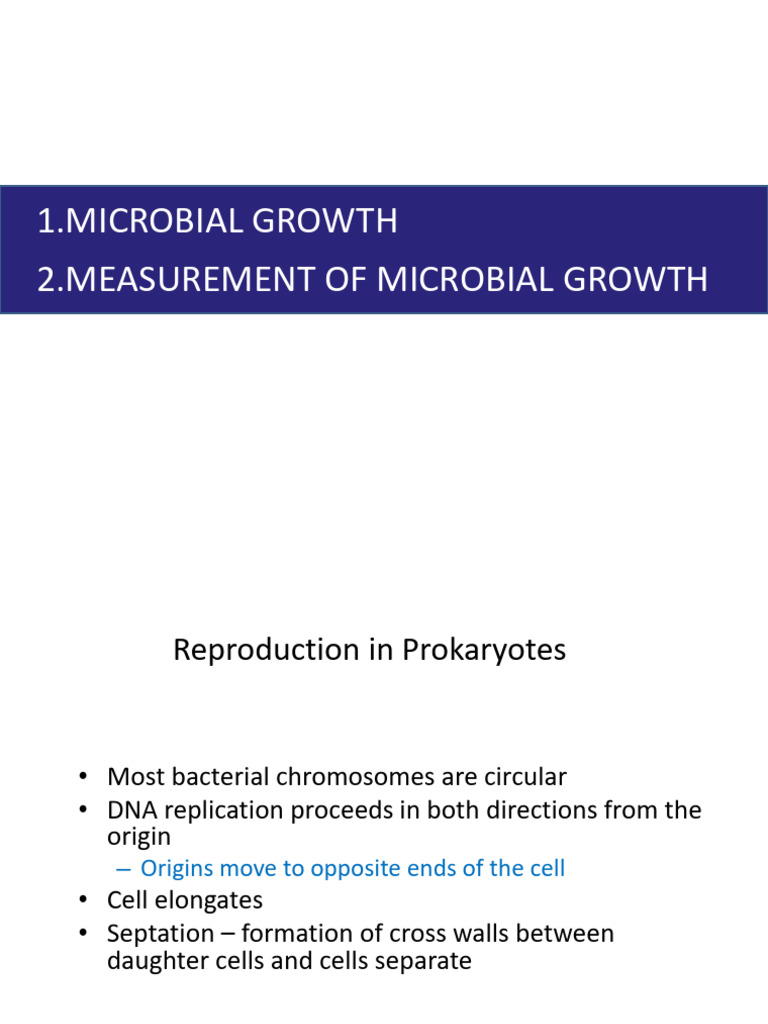 Microbial Growth Stages and Measurement | PDF | Cell Growth | Bacteria
