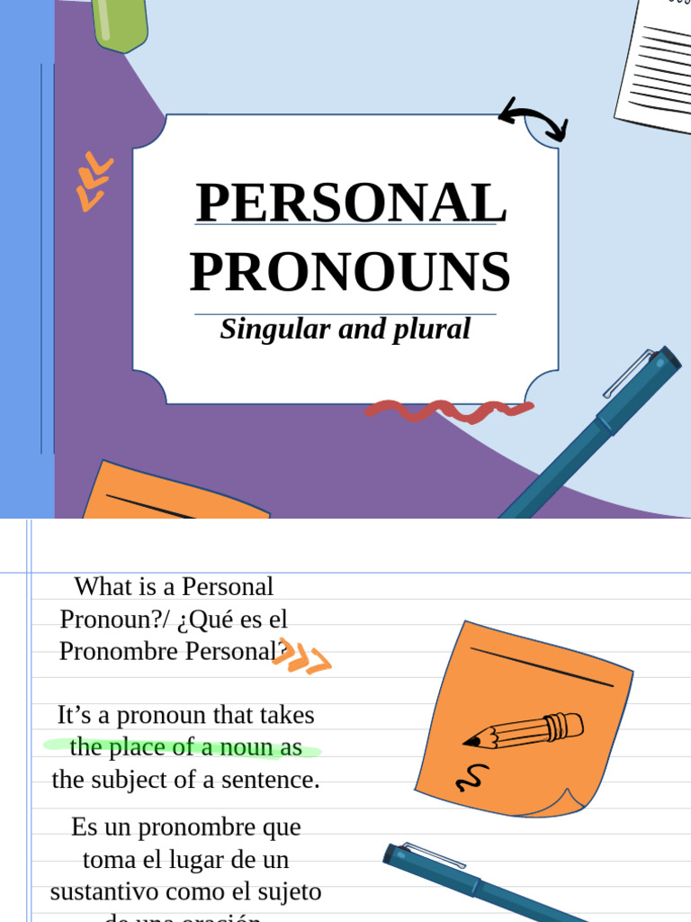 Personal Pronouns and Verb To Be | PDF | Linguistic Typology | Grammar