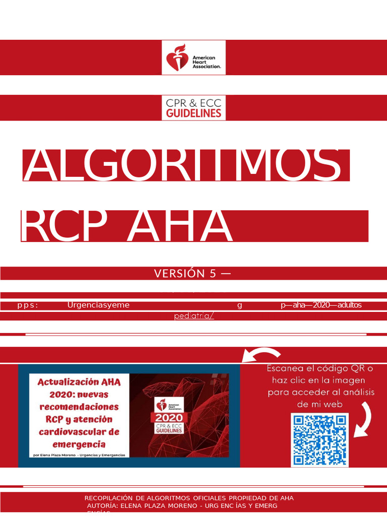 Algoritmos AHA 2020 Urgencias y Emergencias V.5 | PDF | Reanimación cardiopulmonar ...
