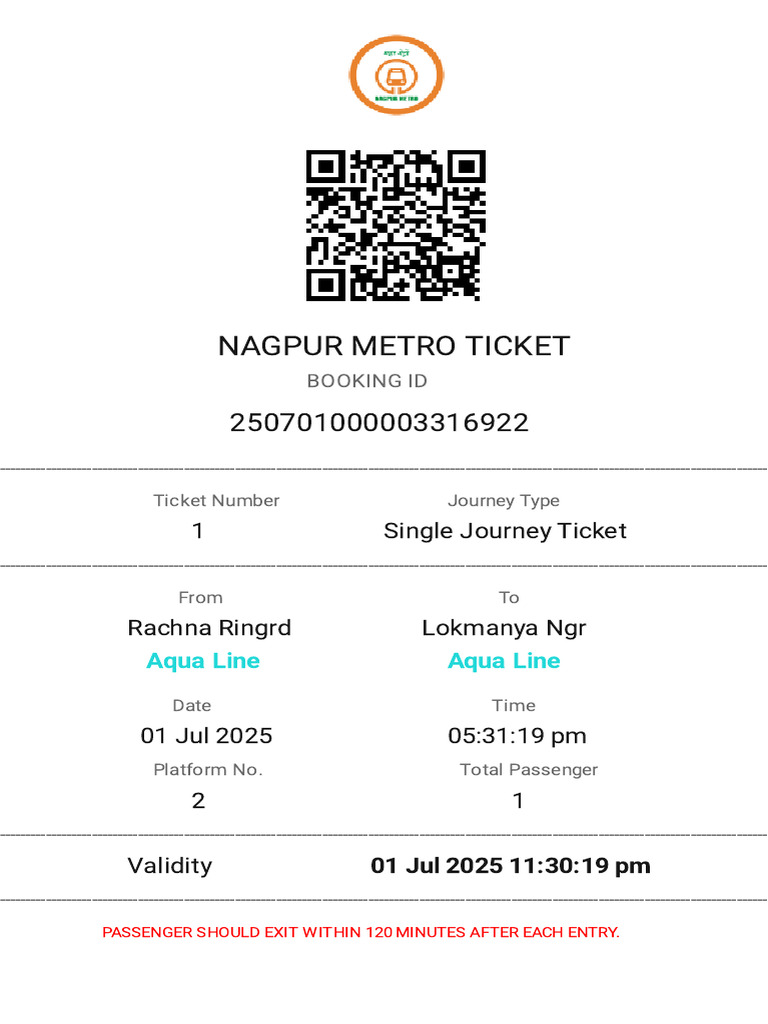 NagpurMetroTicket20250701 175918 | PDF