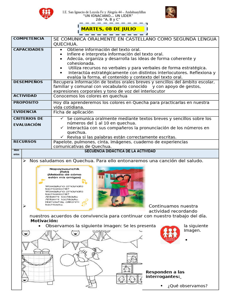 Aprendemos A Contar Del 1 Al 10 en Quechua | PDF | Comunicación humana | Aprendizaje