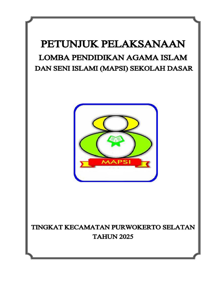 Juknis Lomba MAPSI SD 2025 Purwokerto | PDF