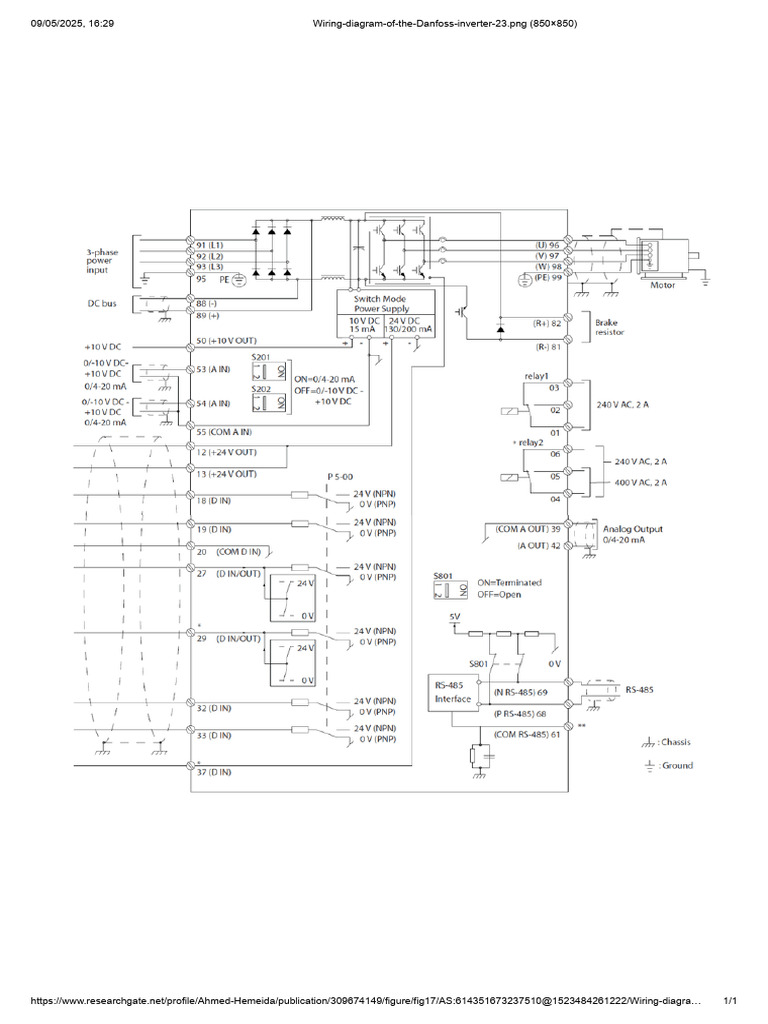Wiring Diagram of The Danfoss Inverter 23 | PDF