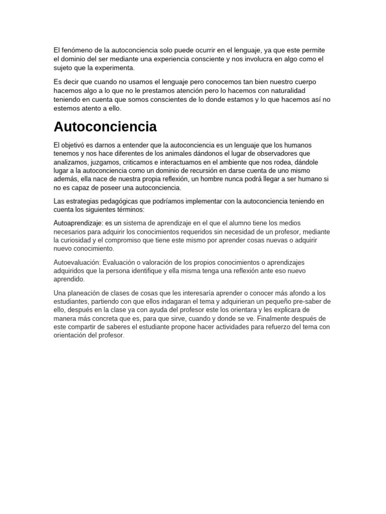 Practica Autoconciencia | PDF