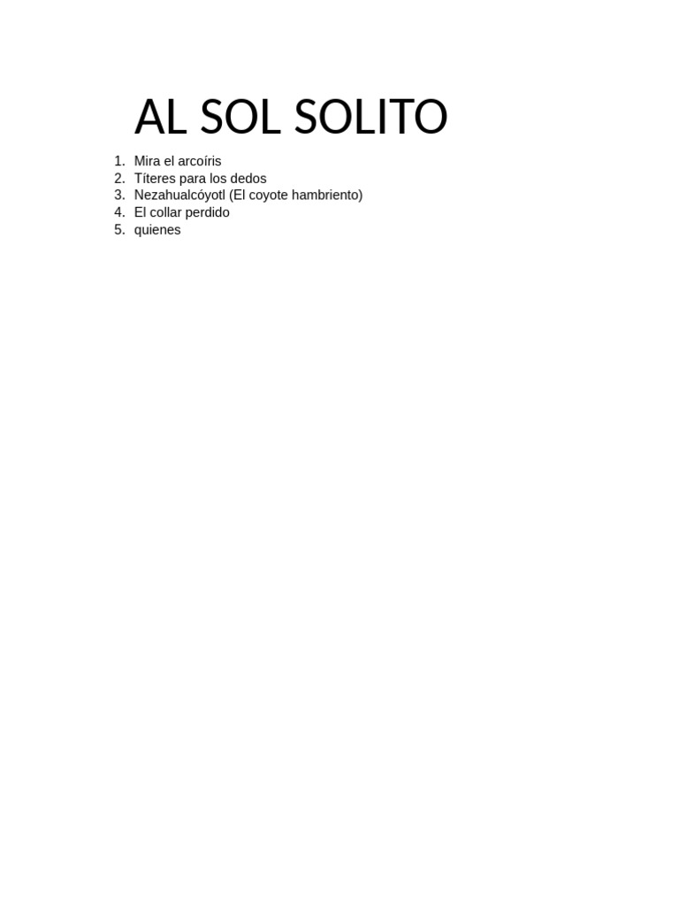 Al Sol Solito | PDF