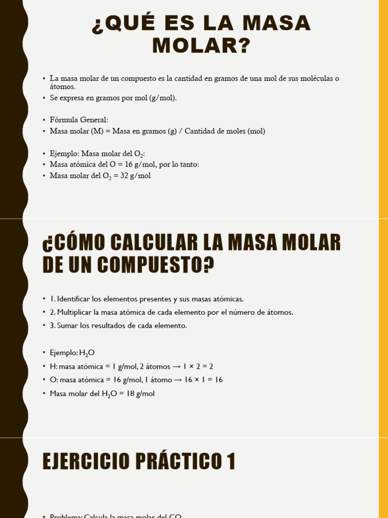 Qué es la masa molar y su cálculo | PDF