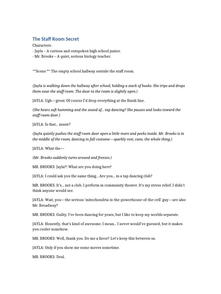 The Staff Room Secret Script | PDF