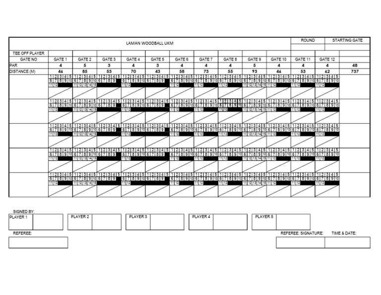 Scoresheet Laman Woodball Ukm | PDF