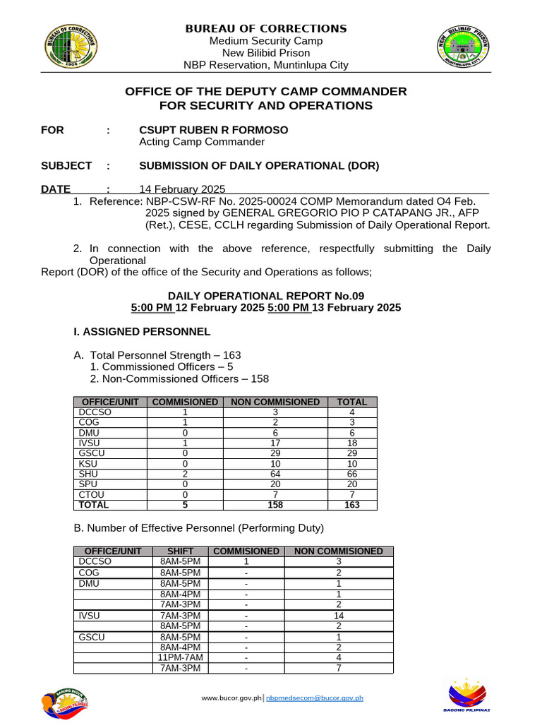 Daily Operational Report - NBP Security | PDF