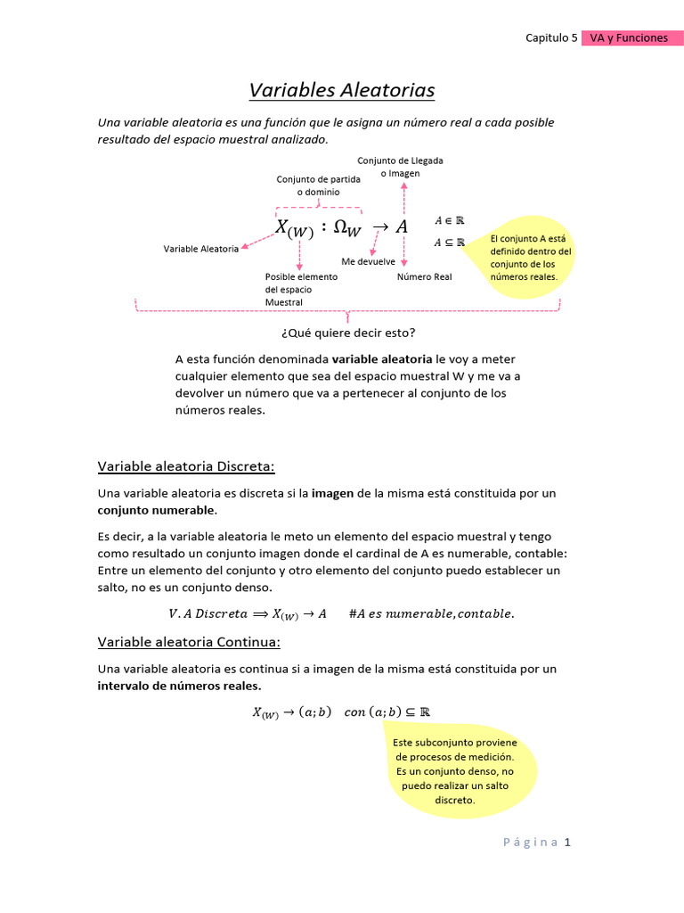 Capitulo 5 VA y Funciones | PDF | Teoría de probabilidad | Variable aleatoria