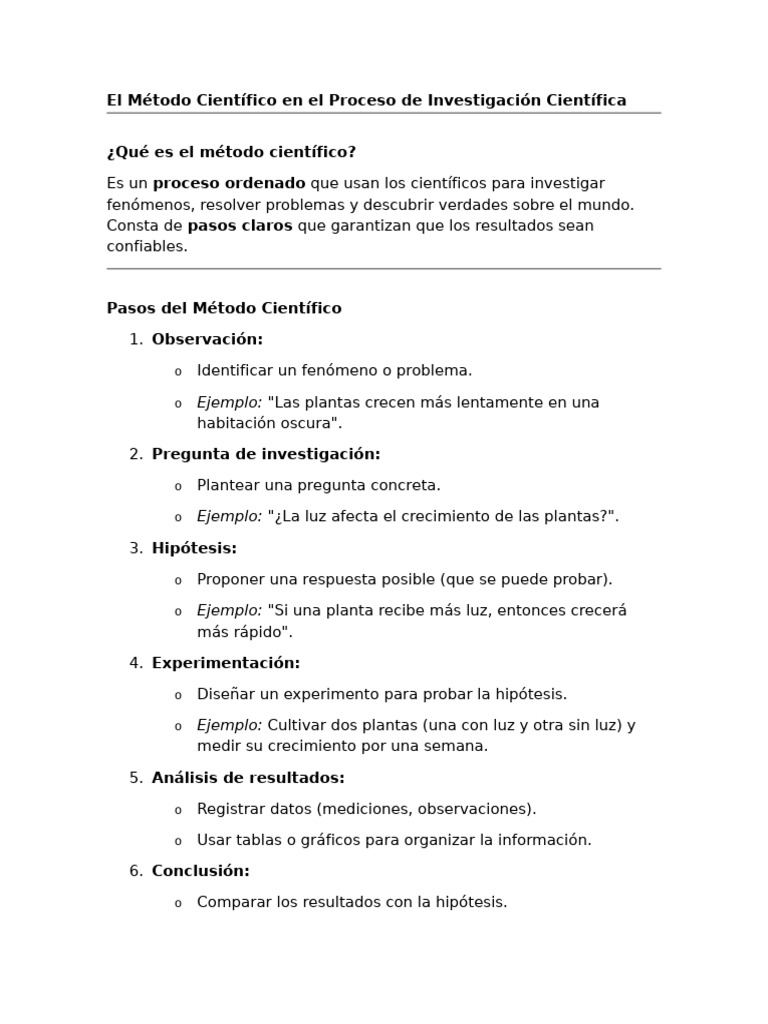 Guía del Método Científico para Niños | PDF | Método científico ...