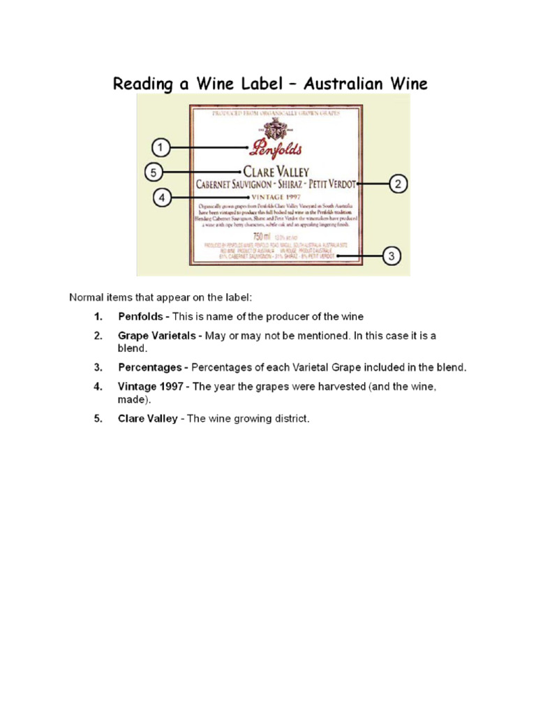How To Read Wines Labels | PDF