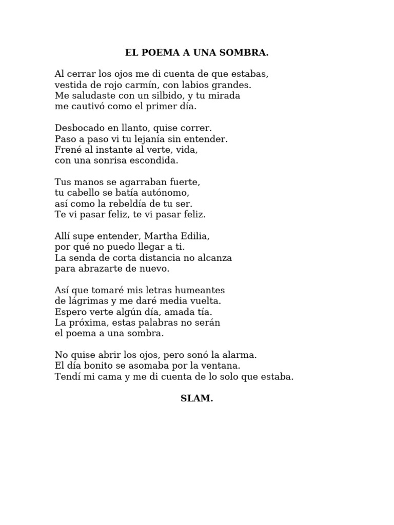 Poema a una sombra perdida | PDF