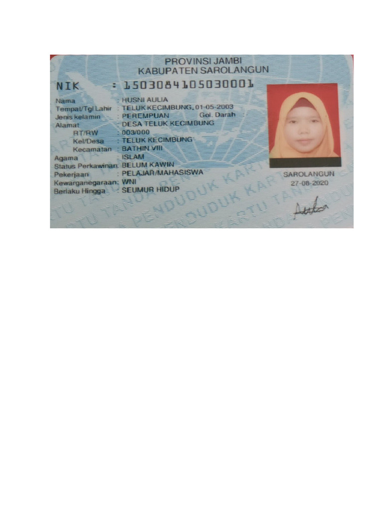 KTP Husni Aulia | PDF