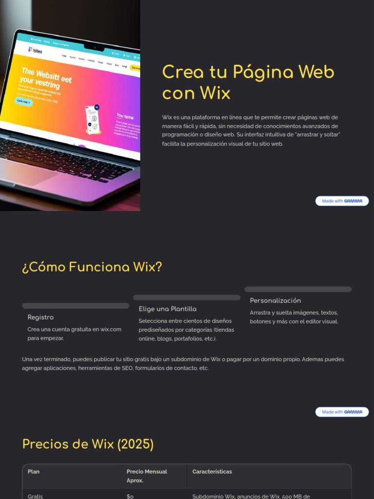 Crea Tu Pagina Web Con Wix | PDF