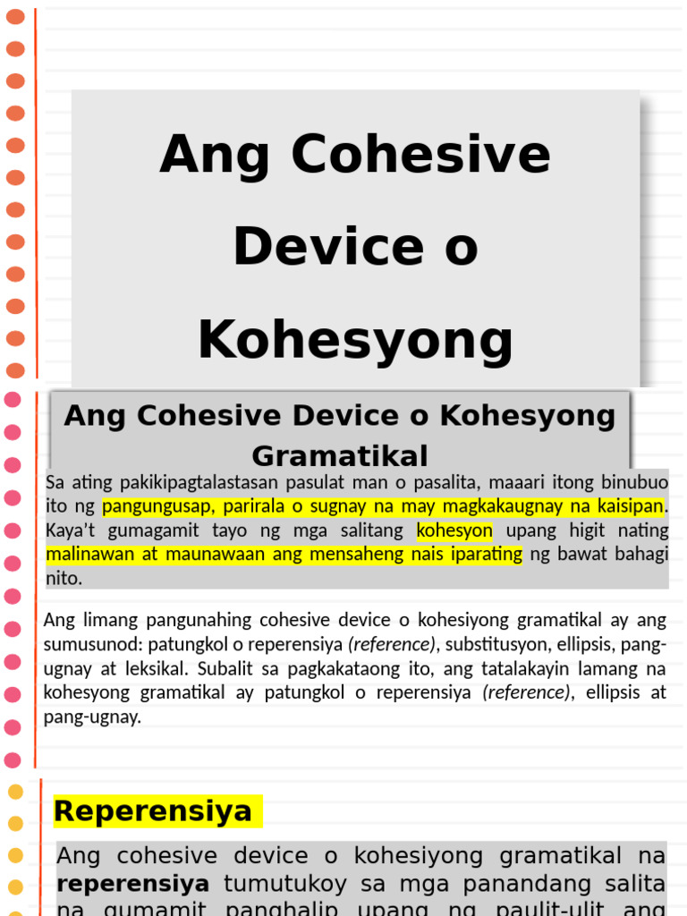 Cohesive Device | PDF