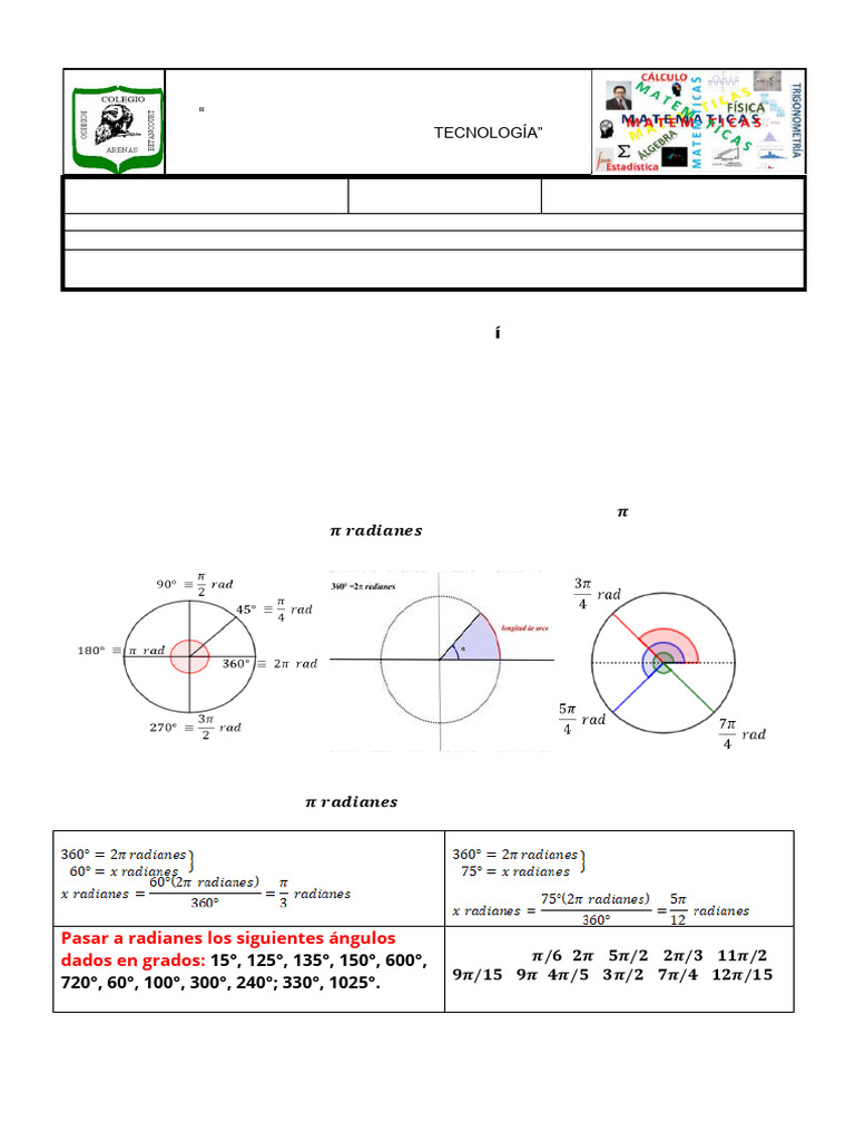 Guia 1.3 Conversiones de - Ngulos | PDF