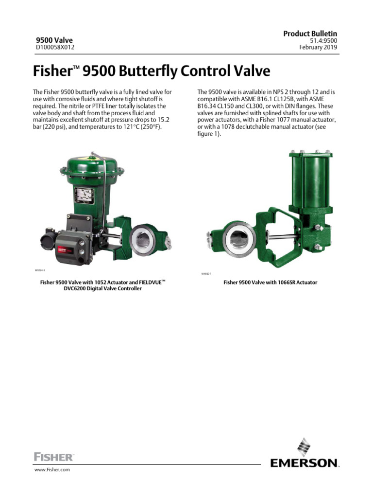 Fisher 9500 Butterfly Valve Overview | PDF | Valve | Pipe (Fluid ...