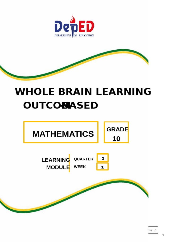G10 Math Q2 W1 Modulemsv | PDF | Factorization | Polynomial