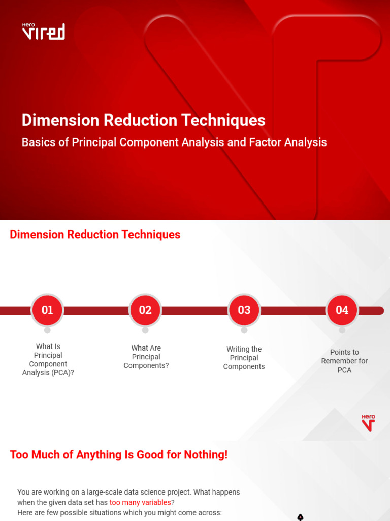 Dimension Reduction Techniques v1 | PDF | Principal Component Analysis | Variance