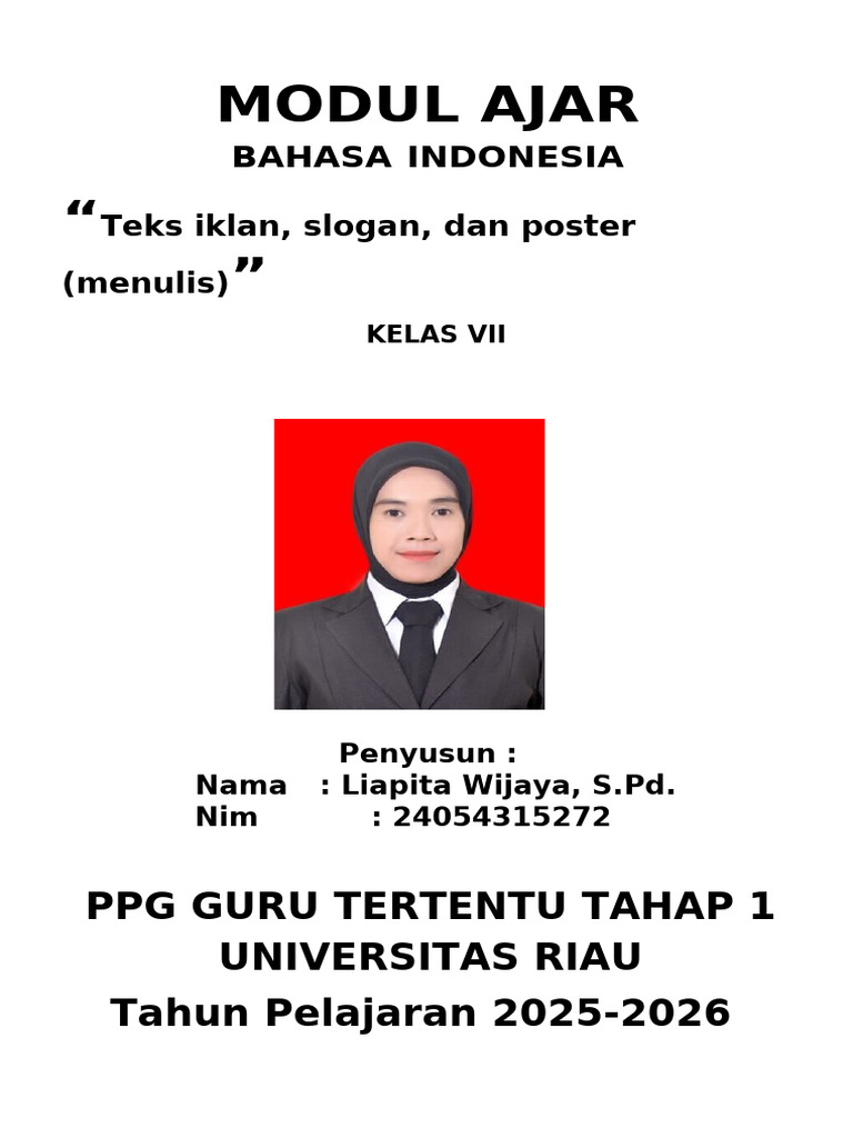 Modul Ajar Teks Iklan, Slogan, Dan Poster Kelas 8 Liapita.w | PDF