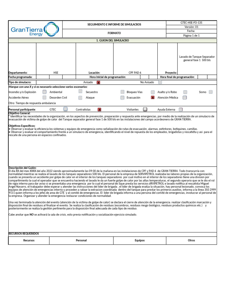 Guion Simulacro 1 | PDF